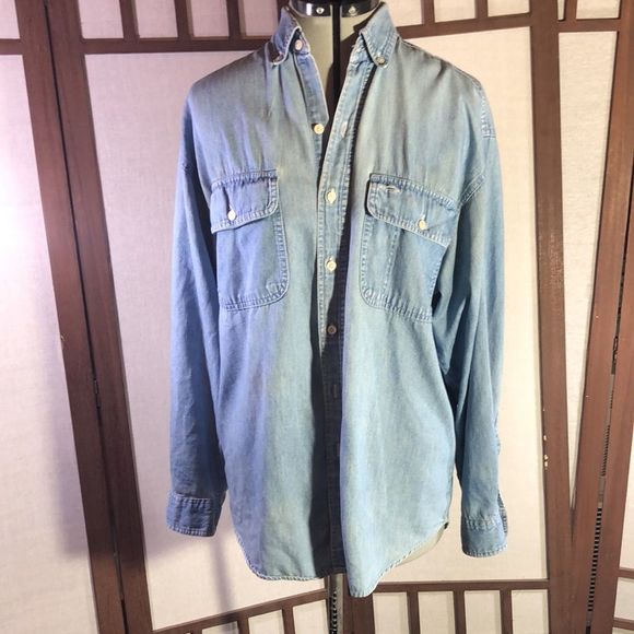 Basic Editions | Shirts | Basic Editions Mens Button Down Chambray Shirt In Medium Two Pockets ...